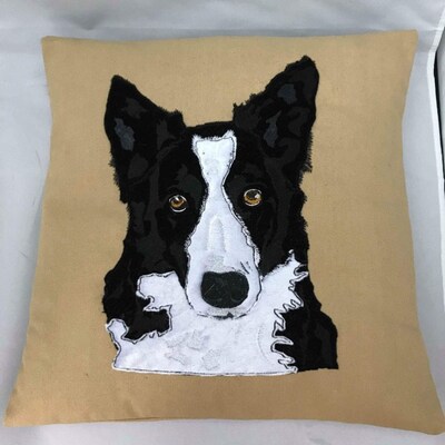 Raw Edge Applique 'TROOPER the Border Collie' - Etsy