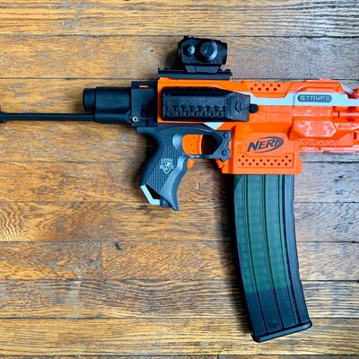 Full Auto Nerf Stryfe 130 FPS With Upgraded Motors, Flywheels, Cage ...