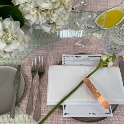 Personalised Name Tags, Copper Name Tag, Hand Stamped Place Card, Hand ...
