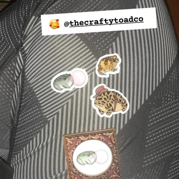 Tiny Framed Toad Print - Etsy