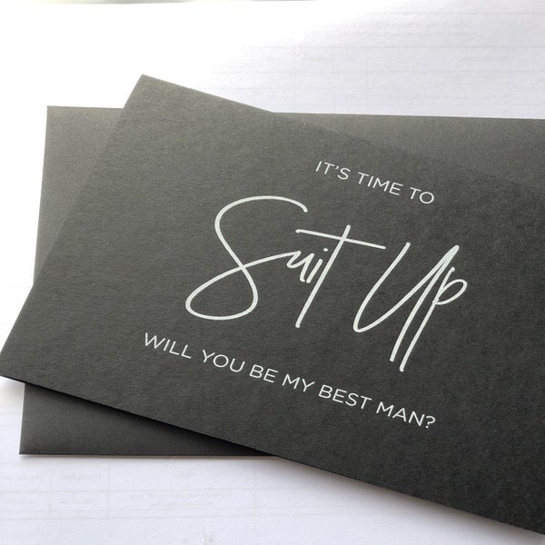 Black and White Best Man Card, Bestman Card, Groomsman Card, Best Man ...