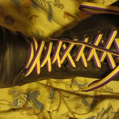Non Binary Pride Stripe Laces 96 Inch STYLE Waxed Roller - Etsy