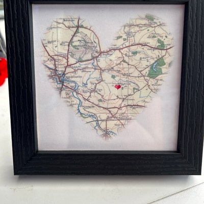 Custom Contemporary 3 Location Map Art Met Engaged Married - Etsy UK