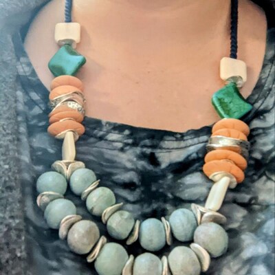 Uniquely Chic Bone and Horn Necklace Tribal Necklace Boho Necklace for ...