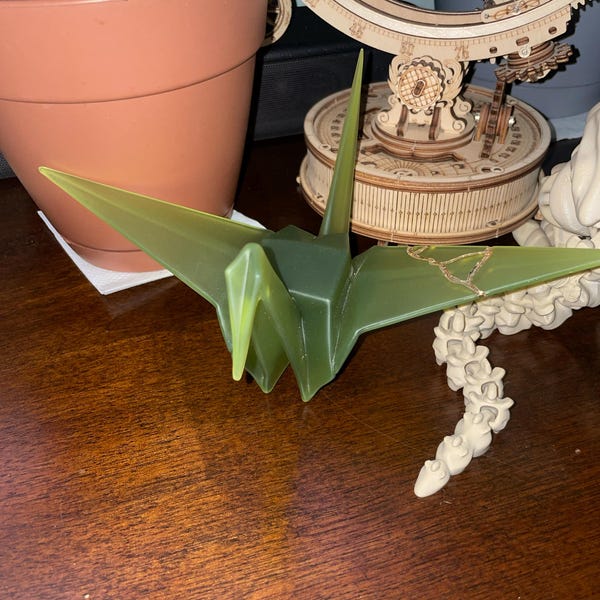 Japanese Origami Crane | Handmade Resin Origami Statue | Blossom - Etsy