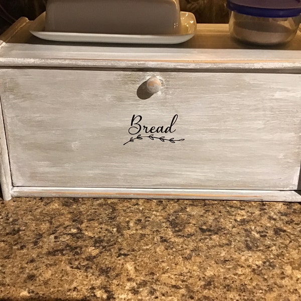 Bread Box Decal Bread Sticker Pantry Decal Bread Decal Wooden Bread Box ...