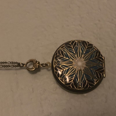 Vintage Style Locket Necklace Filigree Antique Brass Locket - Etsy
