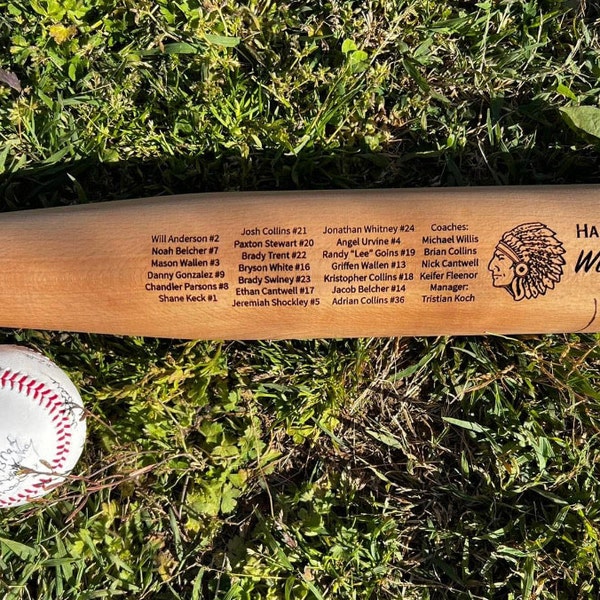 Engraved Maple Baseball Bat: Custom Coach Gift - Etsy