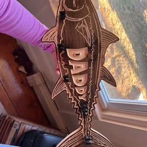 Personalized Solid Wood Tuna Fishing Rod Holder - Etsy