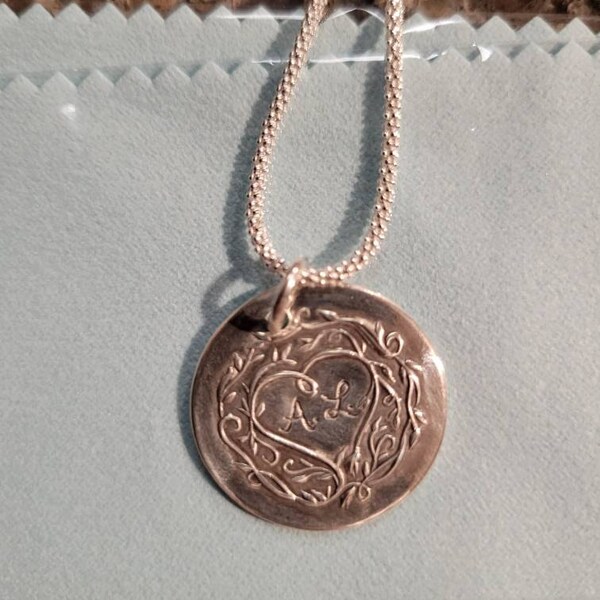 Personalized Silver Charm, Everlasting Heart, Engraved Pendant, Fine ...