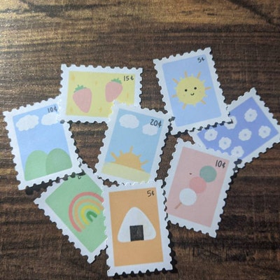 Postage Stamp Sticker Pack 10 Stickers Aesthetic Stickers Cute Stickers ...