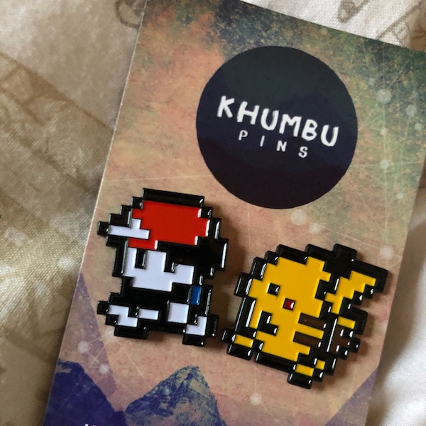 Pokemon Ash Pikachu Enamel Pin Badge Pokemon Red Blue Yellow Games 8 ...