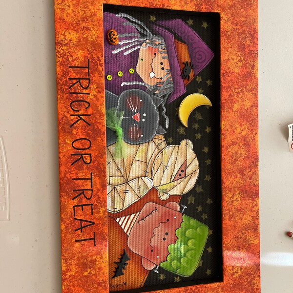 EEK Sign, Halloween Sign, Spiders, Hanging Shaped Wood, Tole or Hand ...