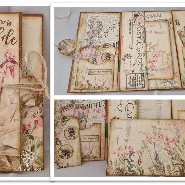 Junk Journal Digital Kit, Blue Mementos, Vintage Ephemera Kit, Collage ...