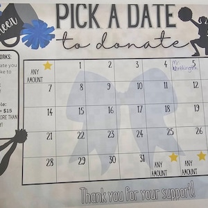 EDITABLE SOFTBALL Template, Pick a Date to Donate, Fundraiser Calendar ...