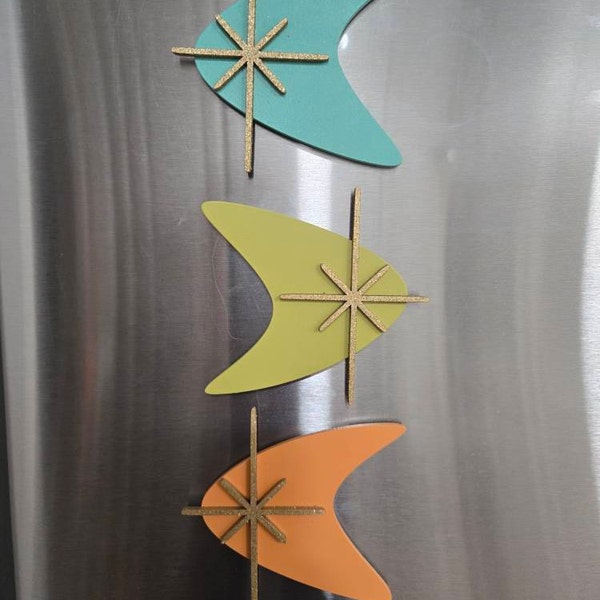 Mid Century Modern Boomerang Magnets Set of 3 Retro Kitchen Mid Century ...