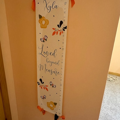 Growth Chart, Cloud Nursery, Nursery Decor, Canvas Growth Chart, Baby ...
