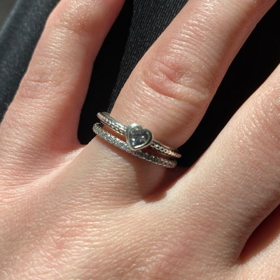 Dainty Stacking Ring, Gold Minimalist Ring, CZ Ring, Simple Diamond ...