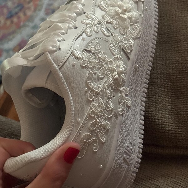 Bridal Air Force 1 Butterfly Floral Embroidered Sneakers • Bridal Shoes ...