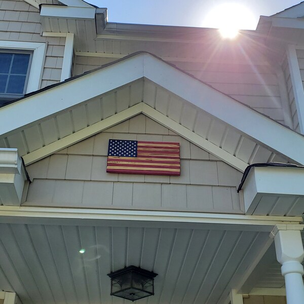 Small Handmade Rustic American Wooden Flag - Etsy
