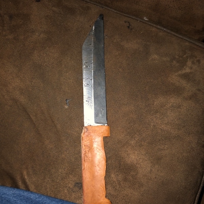 Damascus Seax Blank Blade Sheepsfoot Knife Handmade Fixed Blade ...