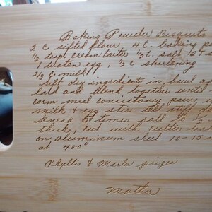 Handwritten Engraved Cutting Board Personalized Bamboo Cutting Board ...