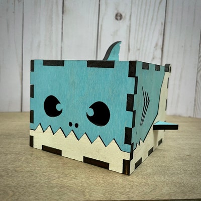 Shark Box 3mm, 3.175mm, 4mm, 5mm. Laser Cut Files SVG, DXF, CDR Digital ...