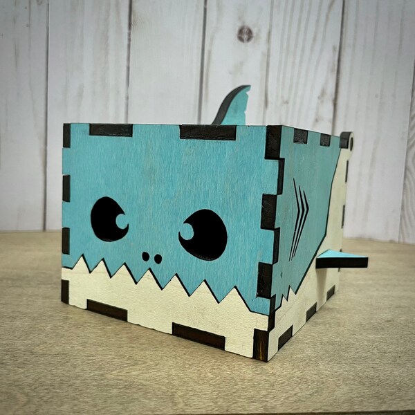 Shark Box 3mm, 3.175mm, 4mm, 5mm. Laser Cut Files SVG, DXF, CDR Digital ...