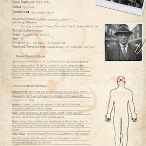 Case File Template Pack 50 Assets Canva Editable Aged Paper Detective ...