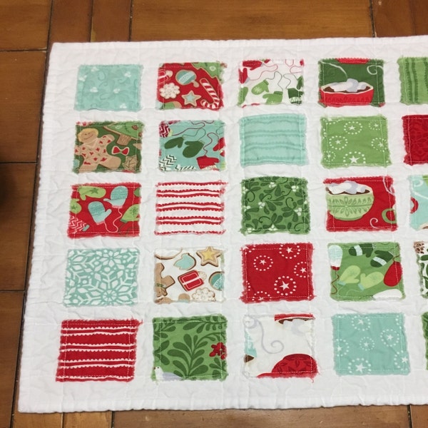 Scrappy Baby Quilt Table Quilt Reproduction Fabrics 36x36 Quilted Table ...
