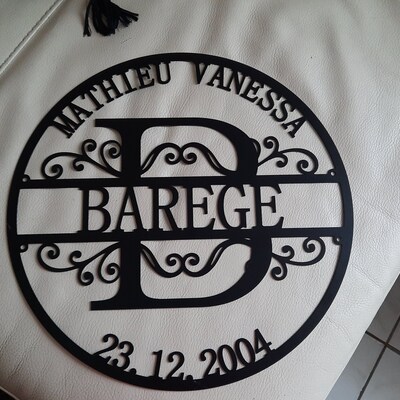 Personalized Last Name Family Sign Metal or Acrylic, Initial Split ...