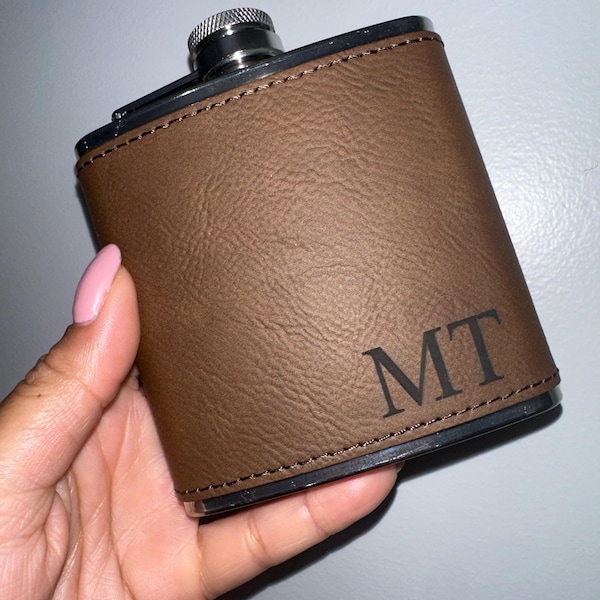 Personalized Flask for Men, Leather Flask, Flask Personalized, Flask ...
