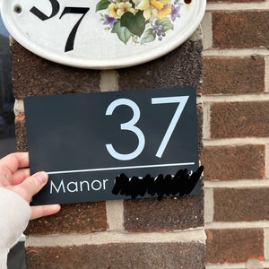 Modern Contemporary Property Number Door Sign Plaque Anthracite Gray ...