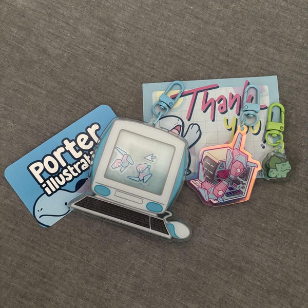 Porygon Cyber Shaker Acrylic Charm - Etsy