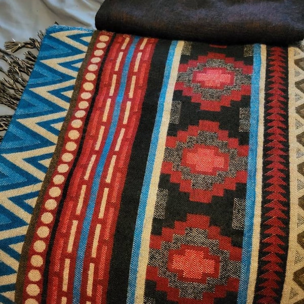 Himalaya Yak Wool Blanket Shawl Throw - Tribal Nomad Design and Pattern ...