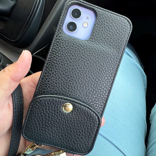 Custom Pebbled Leather Crossbody iPhone Purse Bag W/adjustable Strap ...