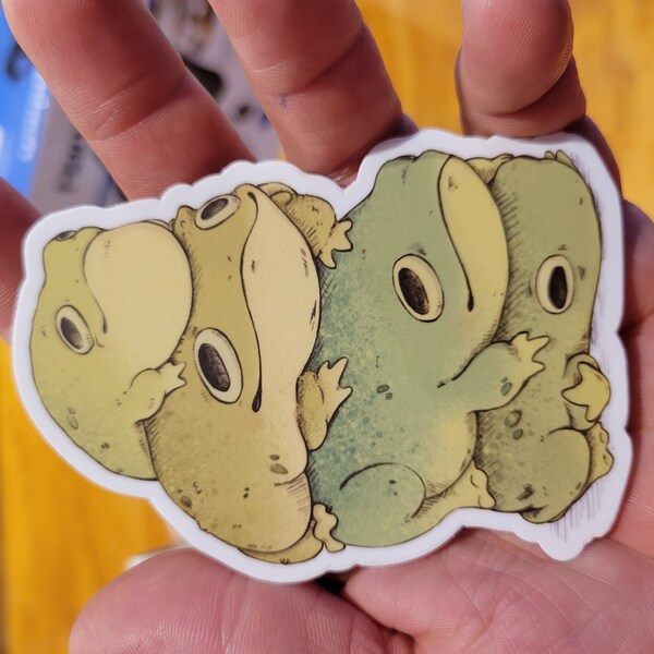 Frog Stack Vinyl Sticker - Etsy