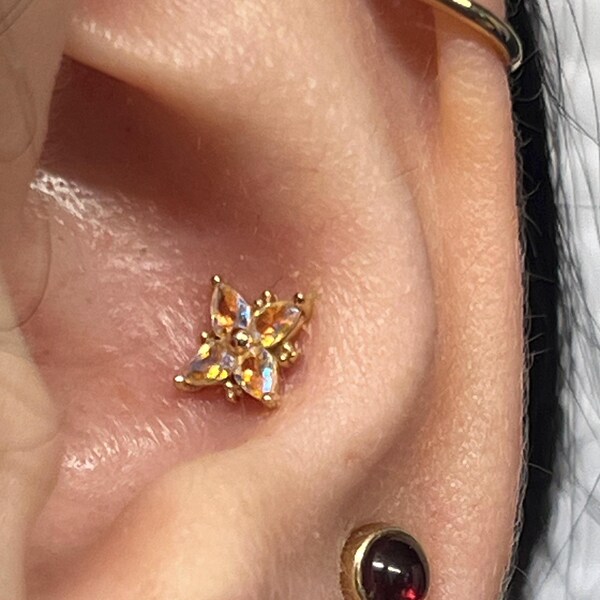 14k Solid Gold Cz Crown Belly Button Ring Tiara Gold Belly Ring ...