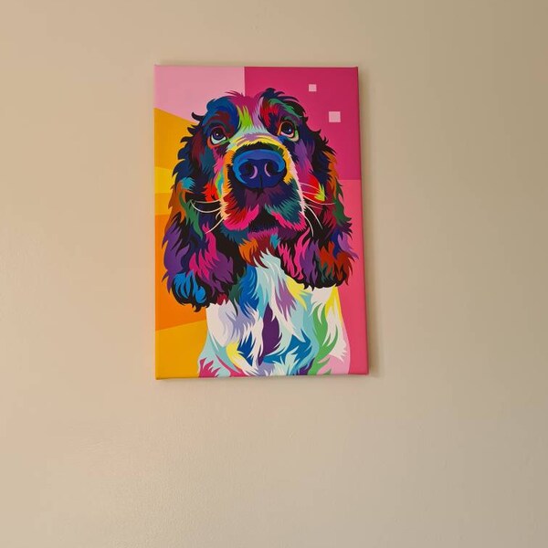Dog Wall Art Dog Canvas Print Dog Custom Art Spaniel Wall Hanging ...
