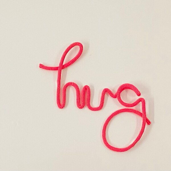 Hug Sign, Hug Knitted Wire Word, Valentines Gift - Etsy