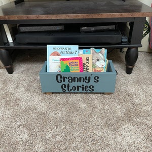 Personalized Children's Library Box, Baby Book Box, Book Storage ...