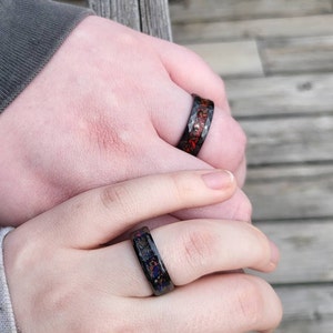 Titanium Meteorite Ring, Mens Meteorite Ring With 24K Gold Bee Themed ...