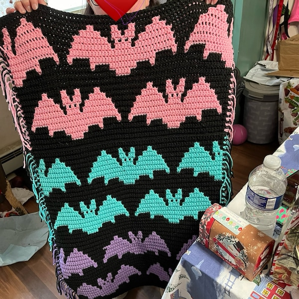 Big Bats Overlay Mosaic Pattern - Etsy