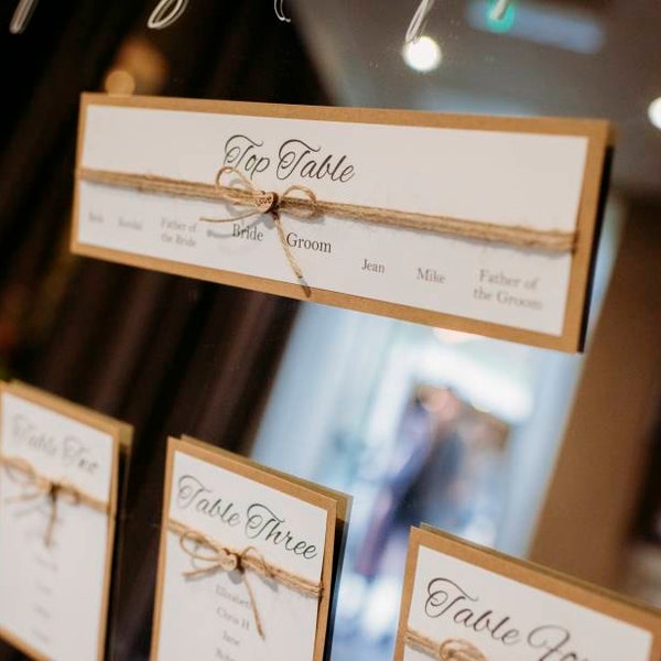 Personalised Wedding Table Plan Cards | Rustic Heart Design | Wedding ...