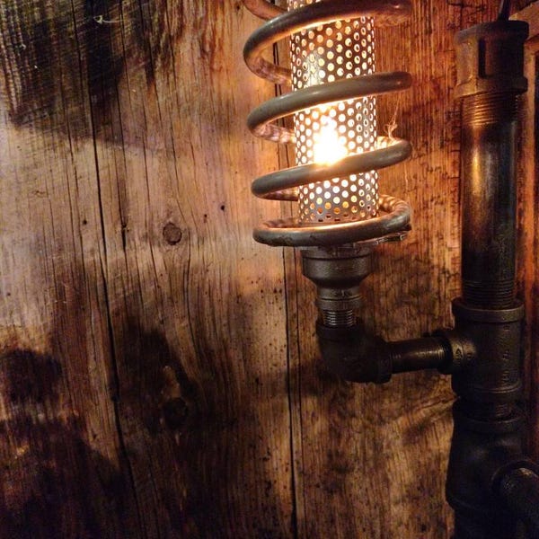 Flickering Flame LED Torch Light for Steampunk Industrial Pipe Lamp ...