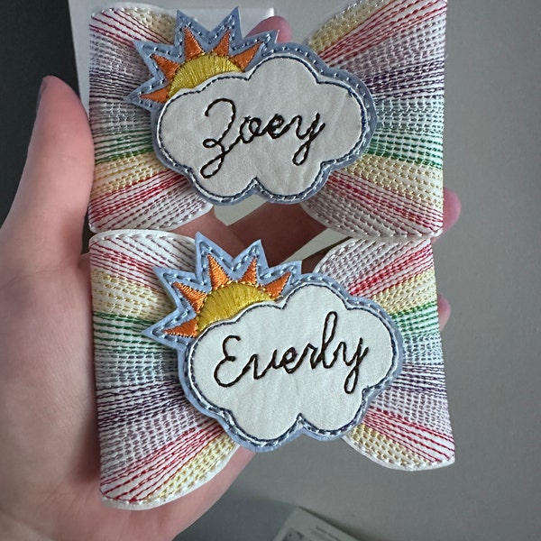 Math Hair Bow Pi Square Root Hair Clip Embroidered Back to School ...