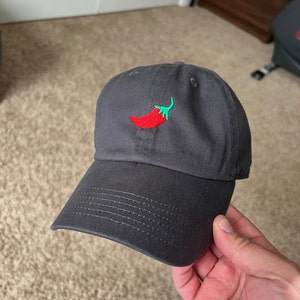 Red Chilli Pepper Baseball Cap Embroidered Cotton Adjustable Dad Hat - Etsy