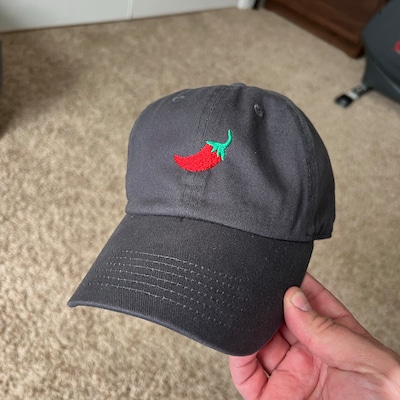 Red Chilli Pepper Baseball Cap Embroidered Cotton Adjustable Dad Hat - Etsy
