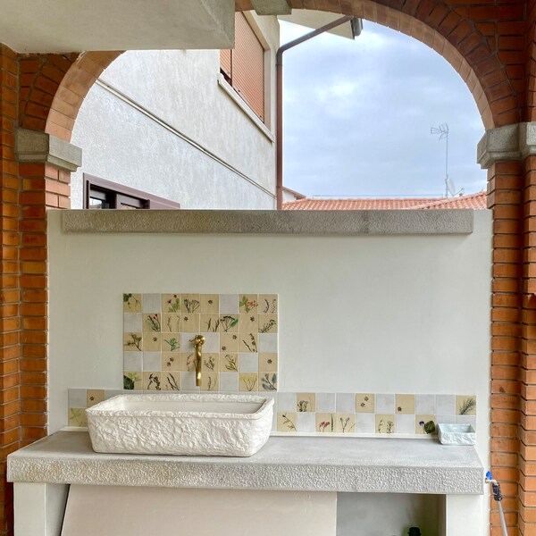 Tile Set "duo", Handmade Ceramic Tiles, Rectangular Tiles, Handmade ...