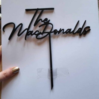 Wooden Script Mr and Mrs Cake Topper for Wedding / Anniversary ...